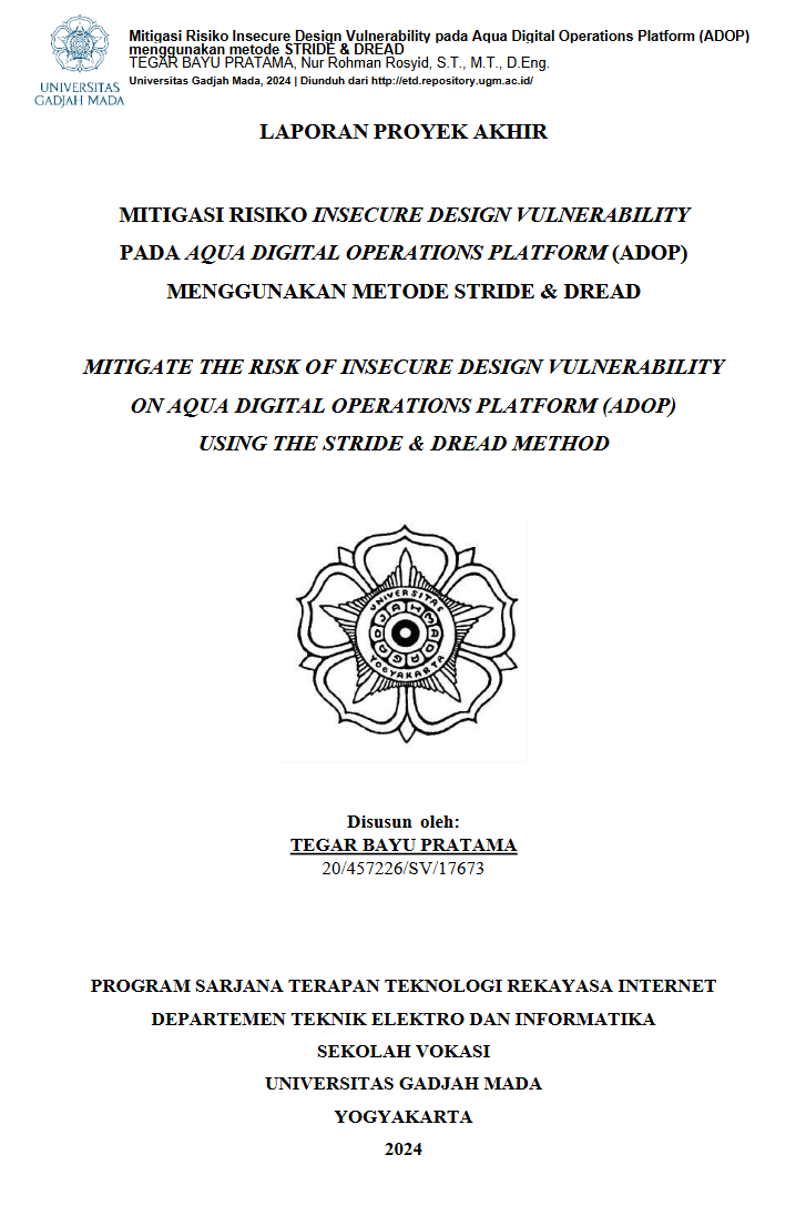 Mitigasi Risiko Insecure Design pada Aqua Digital Operations Platform ...